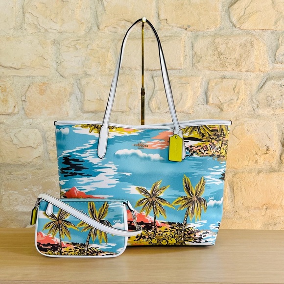 Coach | Bags | Coach Hawaiian Palm Tree City Tote Handbagwallet Nwt ...